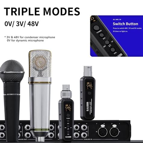 TECHCHIP UHF Wireless XLR Transmitter Receiver System For Dynamic Condenser Microphone