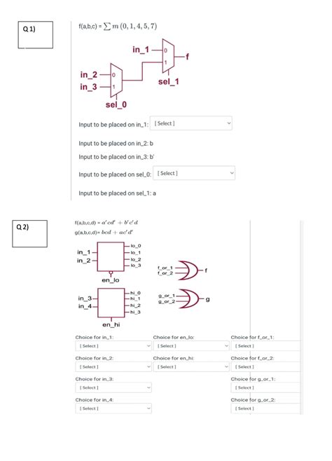 Implement The Following Function Using Two Muxes Chegg Com