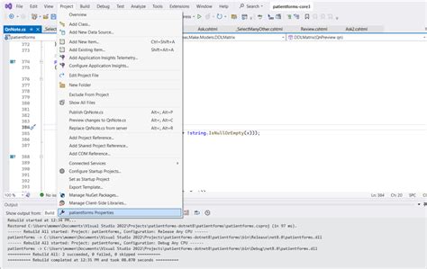 C Cannot Access Project Properties In Vs2022 1783 Stack Overflow