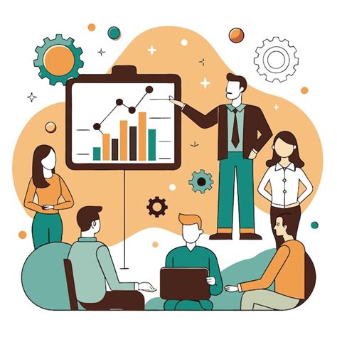 A Business Meeting With A Presentation On Data Analysis Premium Ai