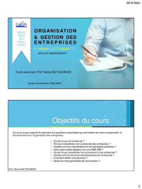 Organisation Et Gestion Des Entreprises Cours Pdf