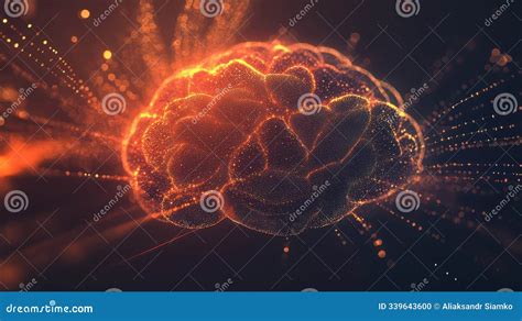 advanced ai algorithm visualized as a glowing digital brain with neural