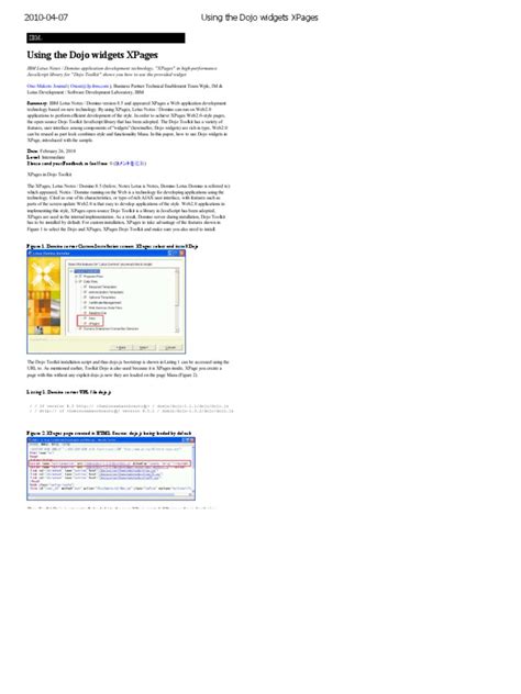 Using The Dojo Widgets Xpages Pdf Ibm Notes Digital Technology