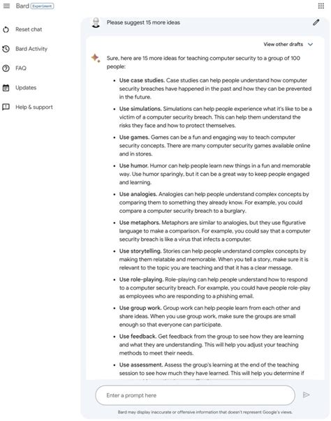 Add An AI Chatbot Like Google Bard To Your Brainstorming Process