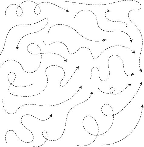 Dotted Line Arrows Clean Dot Style Hand Drawn Doodle Arrow Set Curve Dotted Line Arrow Set