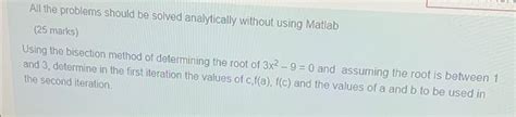 solved all the problems should be solved analytically