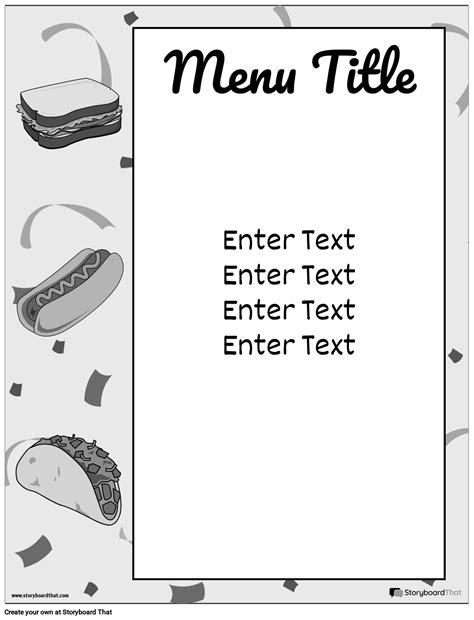 Free Menu Templates Design Online With Storyboard That
