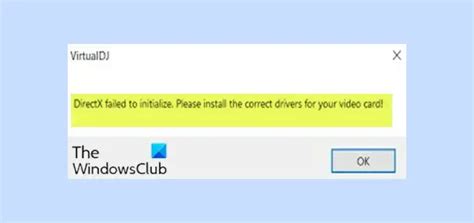 DirectX Failed To Initialize Error On Windows