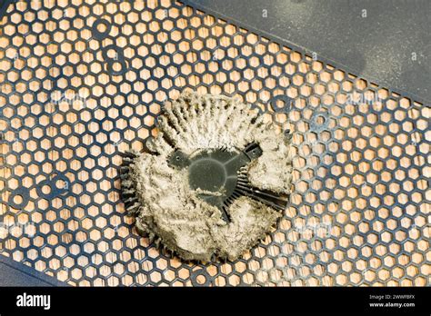 Old Thermal Paste On A Central Processing Unit CPU After Removal From A Computer In South