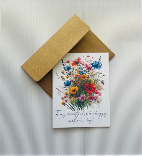 Sister Mothers Day Cards Wildflowers Mothers Day Card Cards For A