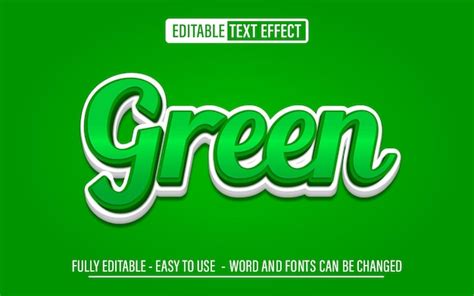 Premium Vector Green 3d Editable Text Effect