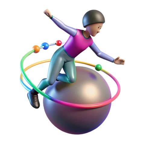 3d Render Of Athlete On Sphere With Orbiting Rings 56550368 Png