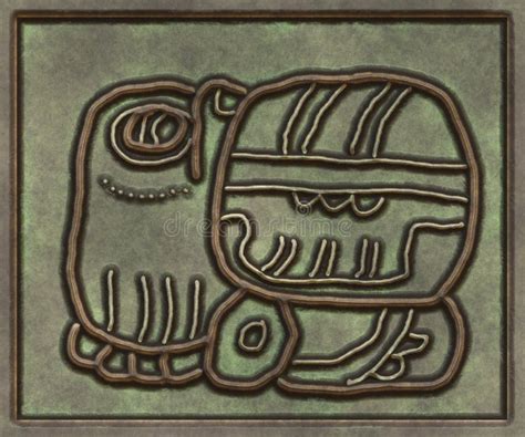 Glyphs Symbol Hieroglyphic Mayan Coinage On Metal 3d Illustration