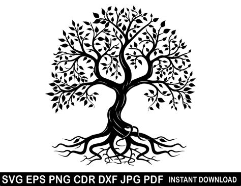 Tree Of Life Svg Eps Png Dxf Tree Of Life Clipart Tree Of Life Cut