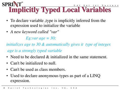 Ppt Sprint Technologies Pvt Ltd C 30 Features Powerpoint Presentation Id5527248