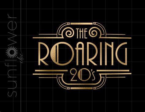 Gold Art Deco Roaring 20s Png Downloads Gold Foil Roaring 20s Cricut