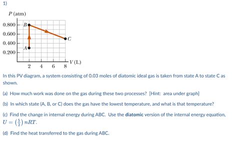 Solved In This PV Diagram A System Consisting Of 0 03 Chegg Com