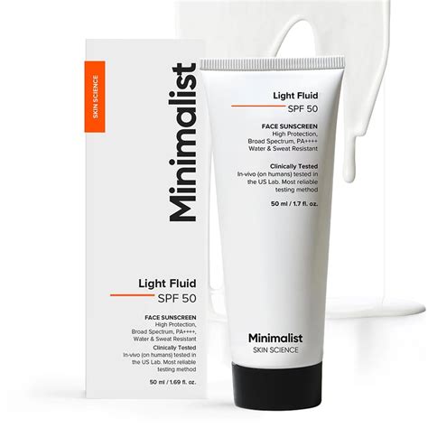 Buy Minimalist Light Fluid Sunscreen Spf 50 Pa Clinically Tested