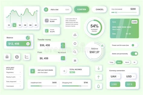 user interface elements set for banking mobile app or web vector