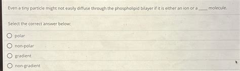 solved even a tiny particle might not easily diffuse through