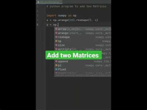 python program to add two matrices - YouTube