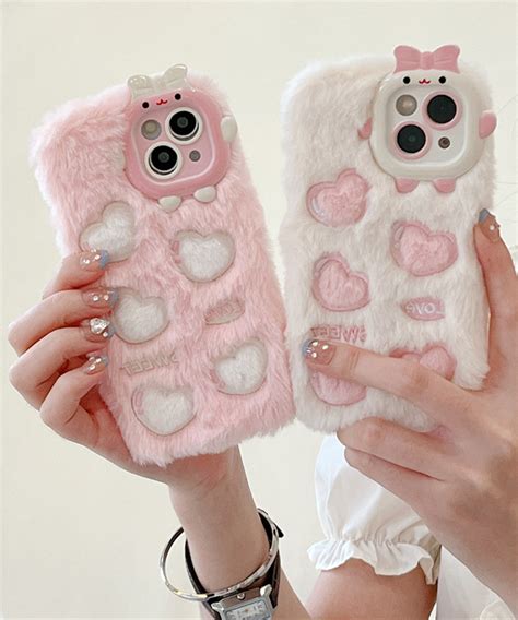 핑크리어카 아이폰 몬스터 하트 퍼 털 겨울 뽀글이 풀커버 유니크 귀여운 하이틴 키치 풀커버 우정 선물 핸드폰 애플 휴대폰 폰 케이스 아이폰케이스 11 12 프로 13 14