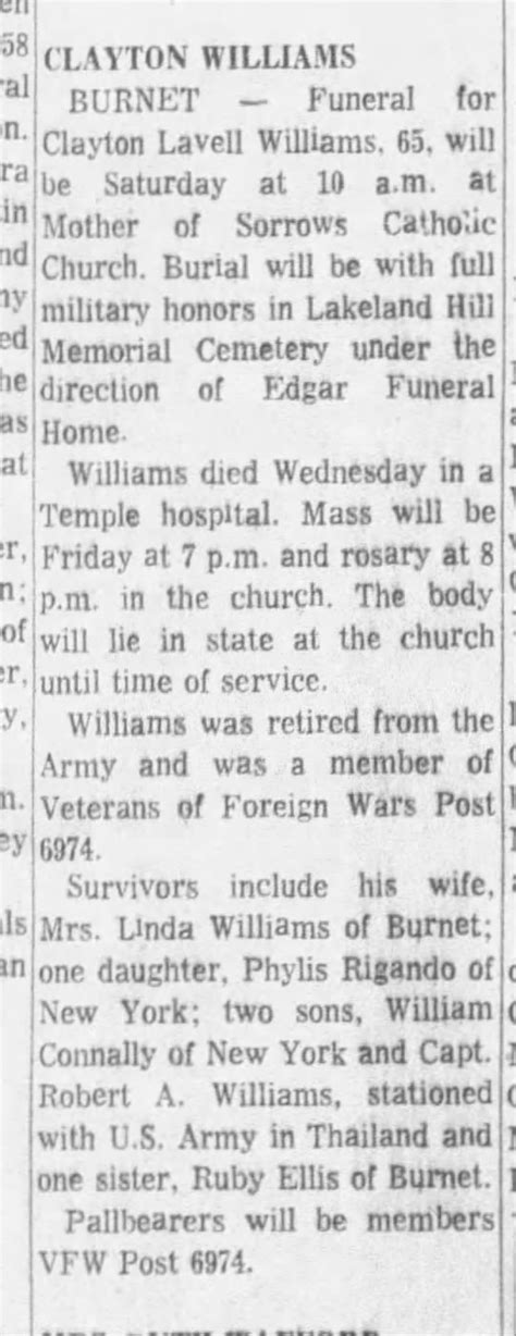 Clayton Williams Obituary