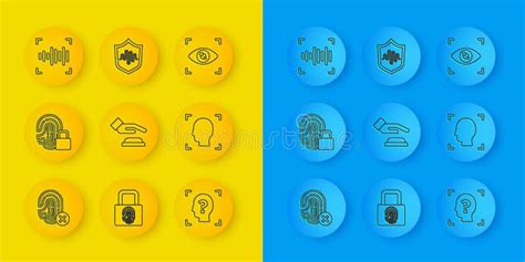 Set Line Rejection Fingerprint Fingerprint With Lock Palm Recognition Face Voice Eye Scan