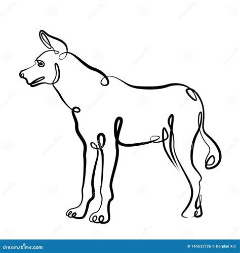 Continuous One Line Hand Drawing Hyena Stock Vector Illustration Of Safari Africa 145633726