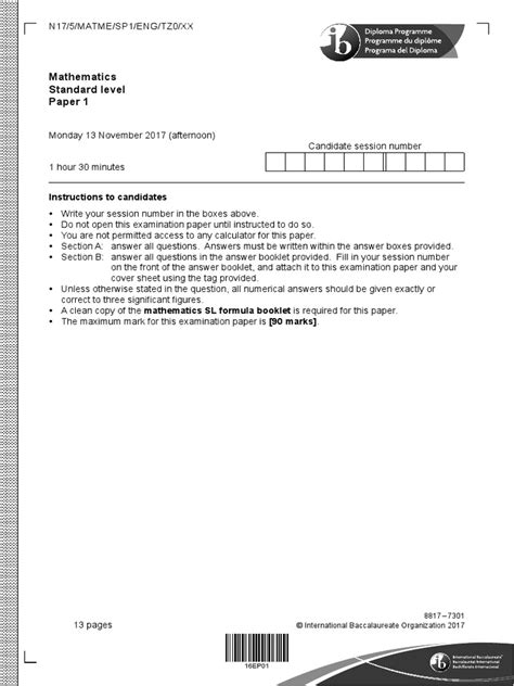 Maths Aa Sl Papers P1 Combined Pdf Mathematical Concepts