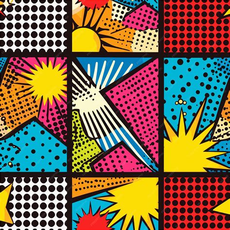 Repeating Pattern In Pop Art Style Premium Ai Generated Vector