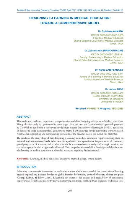 PDF DESIGNING E LEARNING IN MEDICAL EDUCATION TOWARD A COMPREHENSIVE MODEL