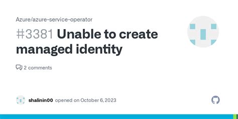 Unable To Create Managed Identity · Issue 3381 · Azureazure Service