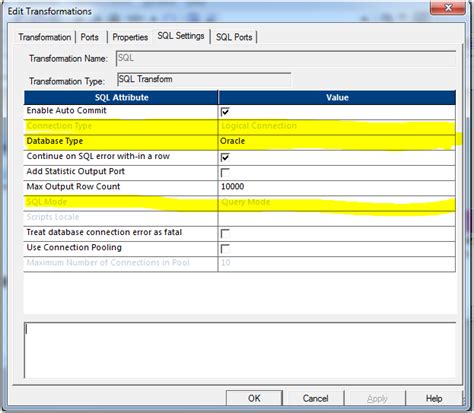 Go To SQL Ports Tab