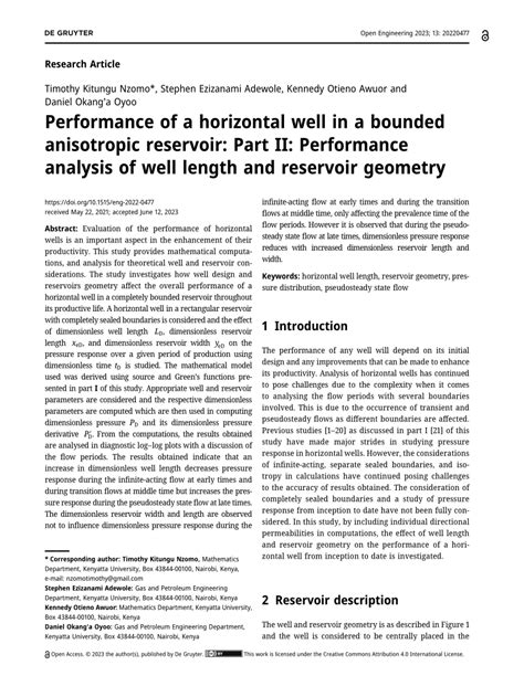 Pdf Performance Of A Horizontal Well In A Bounded Anisotropic