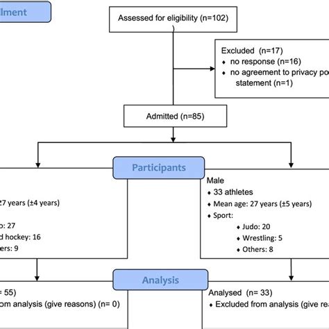 Flow Chart Diagram Of The Included Athletes Separated By Gender Download Scientific Diagram