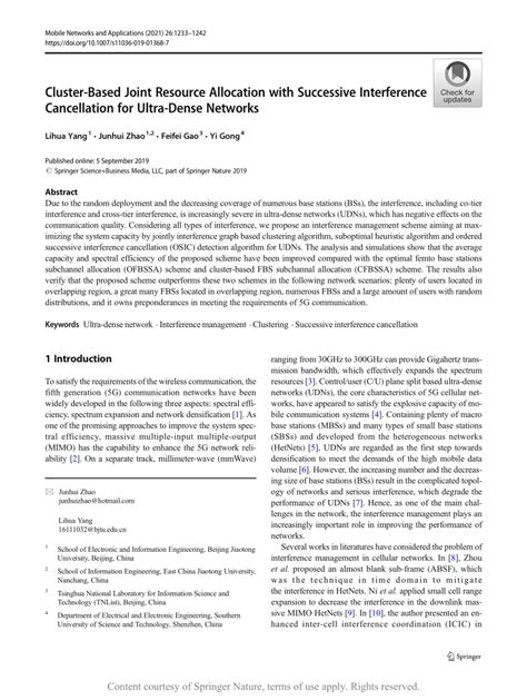 cluster based joint resource allocation with successive interference