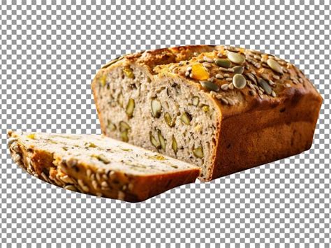 투명 배경에 고립 된 신선한 견과류 빵 덩어리 프리미엄 Psd 파일