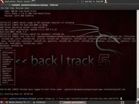 BackTrack 5 SQL Injection (sqlmap) Tutorial - YouTube