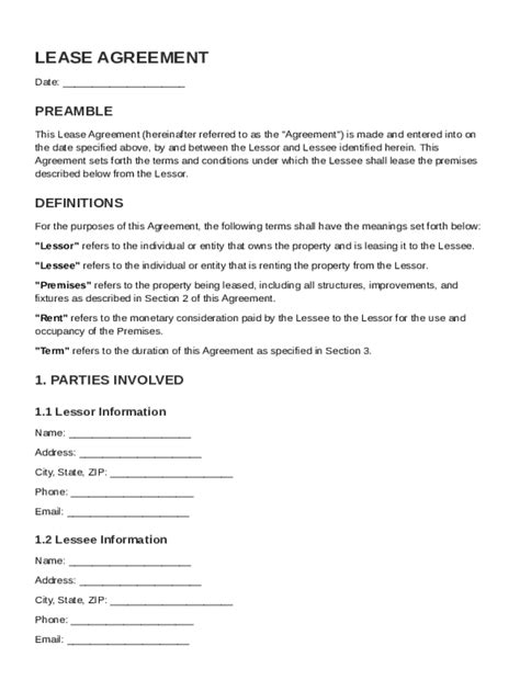 Leasing Agreement Template Fill Out And Sign Online Dochub