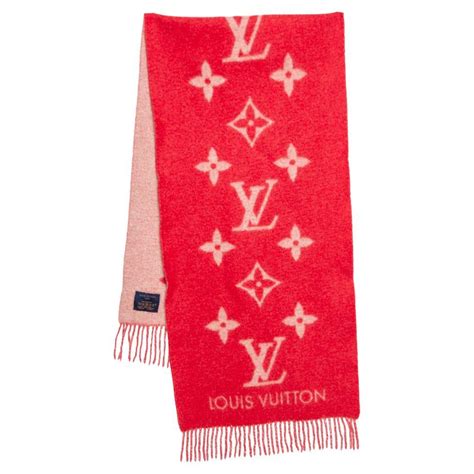 Louis Vuitton Dark Red Monogram Jacquard Silk Scarf For Sale At 1stdibs