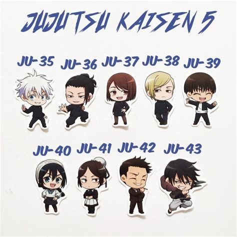 Jual Sticker Anime Jujutsu Kaisen Sorcery Fight Gojou Getou Shouko Nanami Haibara Yu Amanai