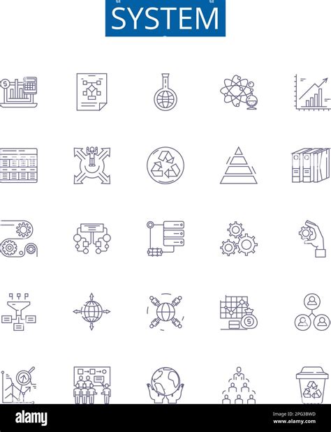 System Line Icons Signs Set Design Collection Of System Network