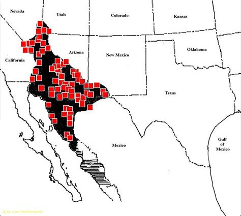 Range Of The Gila Monster Heloderma Suspectum