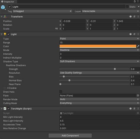 Non Consistent Lighting Using A Point Light For Torch Unity Engine