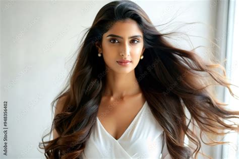 Foto De Indian Woman With Long Hair Indian Woman With Long Flowing
