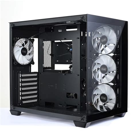Ease Ec124b Cube Pc Case With 4x Argb Fans Black Amd House Pc