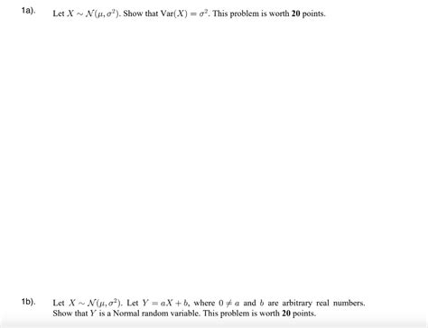 Solved Let X Sim Mathcal N Left Mu Sigma 2 R