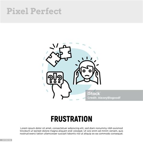 좌절 얇은 라인 아이콘과 감정적 인 소진 개념 신경증 소진 두통 우울증 직업적 위기 낮은 활동 벡터 그림입니다 Mental Wellbeing에 대한 스톡 벡터 아트 및 기타