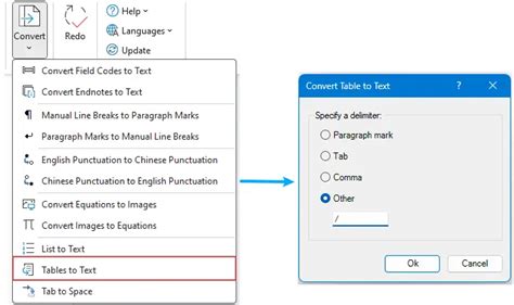 Quickly Convert Multiple Tables In Document To Plain Text In Word
